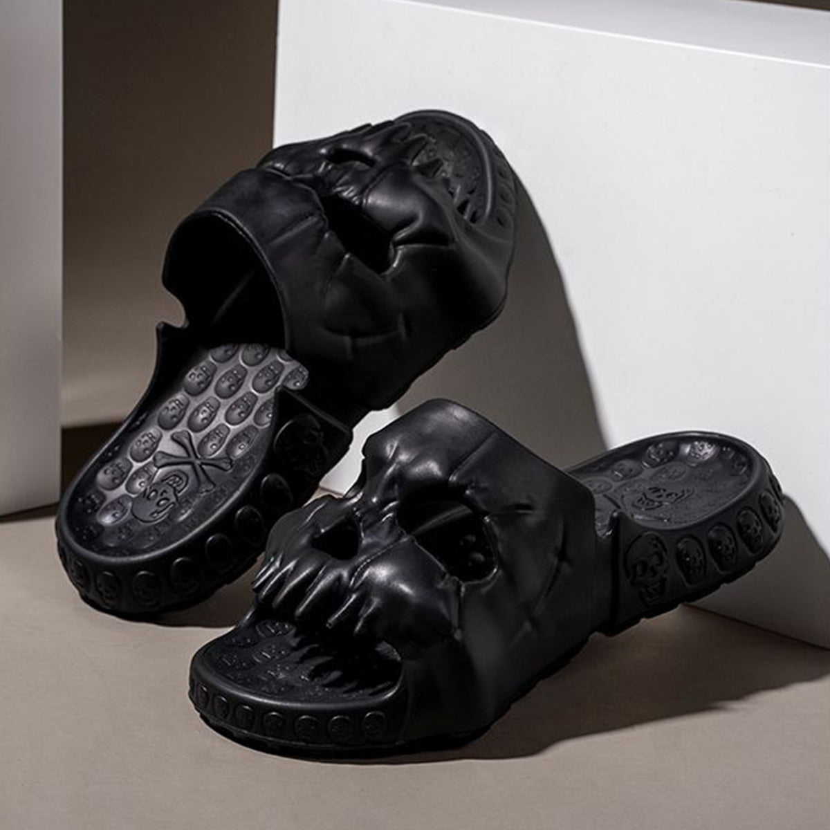 Skull Sandals Black - Skeletia – Skeletia Bootique